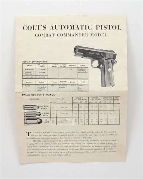 Colt Government Model Combat Commander 1965 72 Vintage Colt Box