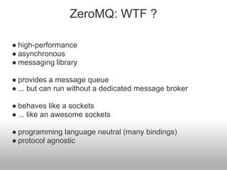 ekbpy 2012 Антон Патрушев ZeroMQ PPT