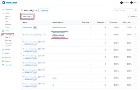 why my email campaign is showing outdated mailbluster