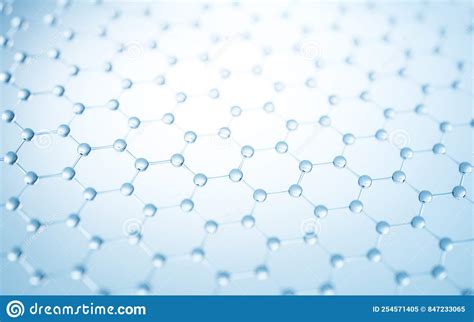 Molecule Structure With Hexagonal Shape D Rendering Stock Illustration Illustration Of