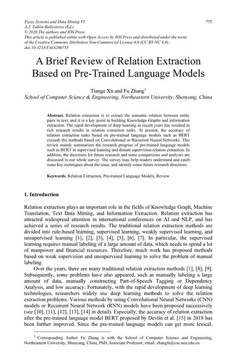 pdf a brief review of relation extraction based on pre trained