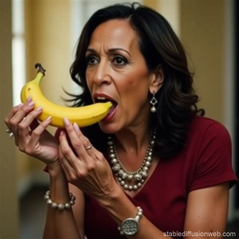 Kamala Harris Eating A Banana Stable Diffusion Online