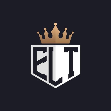 Premium Vector Luxury Elt Logo With Crown Elegant Initials Elt Letter