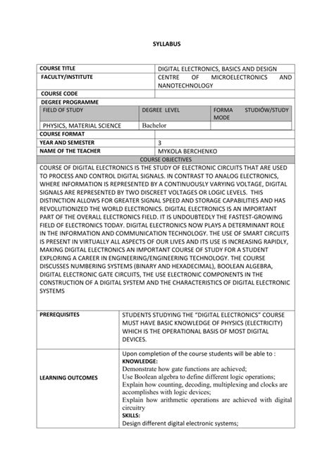 Electronic Devices And Circuits Gate Syllabus