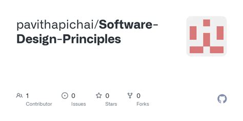 Github Pavithapichaisoftware Design Principles