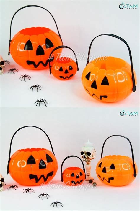 Thố Xin Kẹo Halloween Bí Ngô Nhựa Cứng 3 Size Hlw Xk 01 Halloween Bí