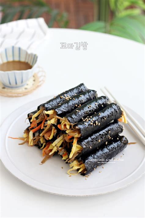 꼬마김밥 만들기 간단한 꼬마김밥 레시피 재료 마약김밥 겨자소스 네이버 블로그