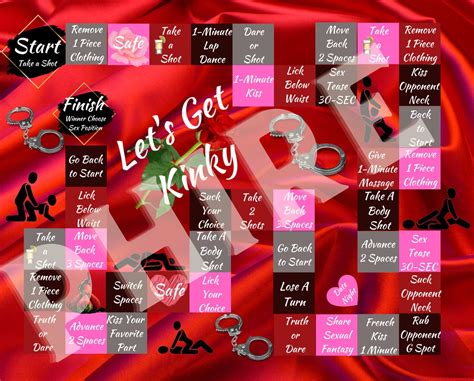 Adult Game Board RED Digital Download Etsy