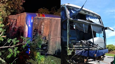 Ônibus tomba e deixa uma pessoa morta e outras feridas na BR Mais Goiás