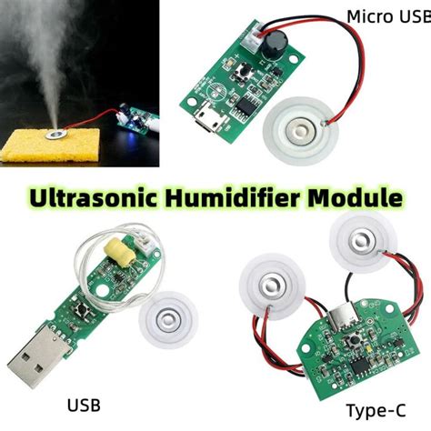Type C Usb 5v 20mm 1 5 3w Ultrasonic Atomizing Humidifier Module Diy Moisturizing Transducer