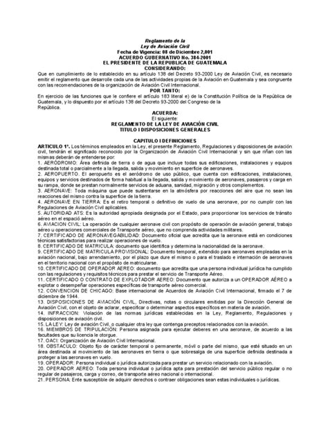Reglamento De La Ley De Aviación Civil Pdf Aeropuerto Aviación