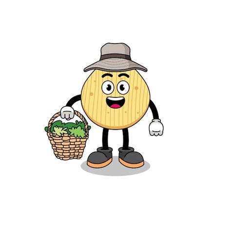 Premium Vector Character Illustration Of Potato Chip As A Herbalist
