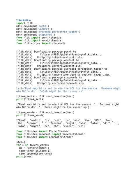 Dsbda Lab Tokenization Import Nltk Nltk Punkt Nltk Wordnet
