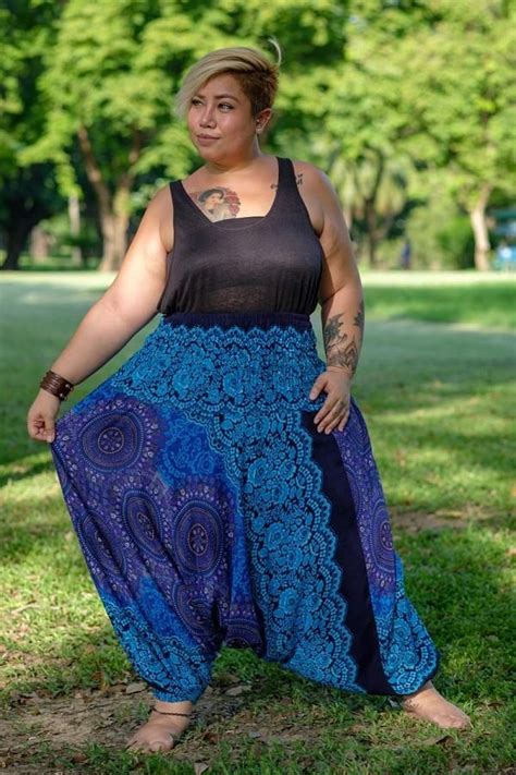 Plus Size Turquoise Blossom Pants Plus Size Harem Pants Plus Size