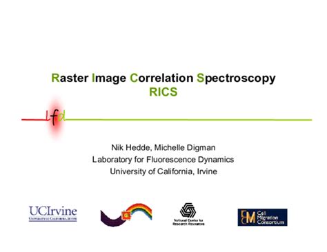 Pdf Raster Image Correlation Spectroscopy Rics John Pediani