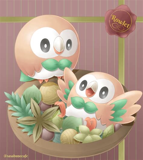 Sasabunecafe Rowlet Nintendo Pokemon Commentary Request Ball Bird