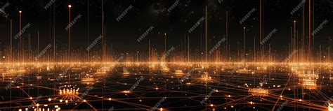 Premium Photo Futuristic Network Grid With Glowing Connections