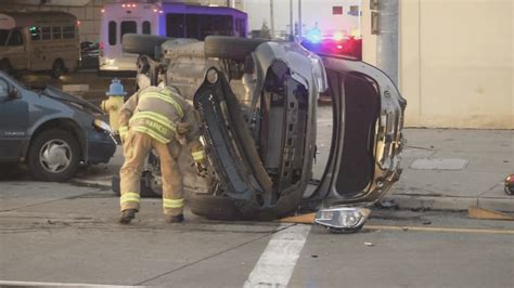Crash Flips Car On Its Side In Dayton Police Believe Alcohol Was