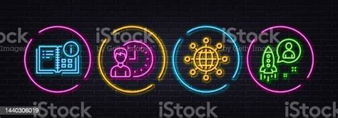 국제 지구본 교육 정보 및 근무 시간 최소 라인 아이콘 웹 응용 프로그램의 경우 벡터 인쇄 경영자에 대한 스톡 벡터 아트 및 기타 이미지 Istock