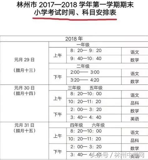 林州2018中小學期末考試時間安排 每日頭條