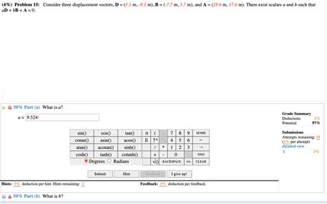 Solved 4 Problem 15 Consider Three Displacement