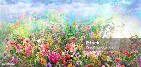 다채로운 꽃 수채화 그림을 추상화 합니다 봄 Nnature N에 다 색된 꽃 식물에 대한 스톡 벡터 아트 및 기타 이미지 꽃 식물 다중 색상 추상적인 Istock
