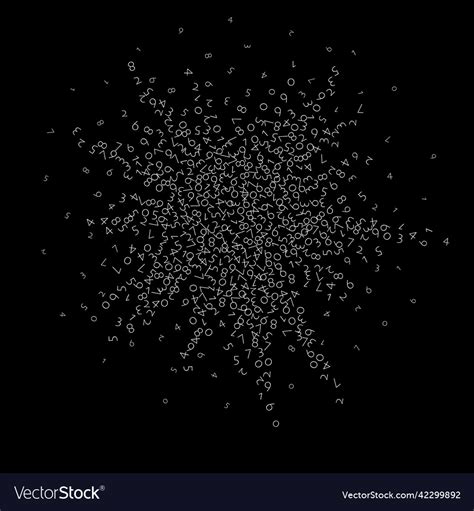 Falling Numbers Big Data Concept Binary White Vector Image