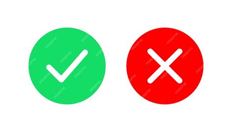 Premium Vector Set Of Green Check Mark And Red Cross Icons
