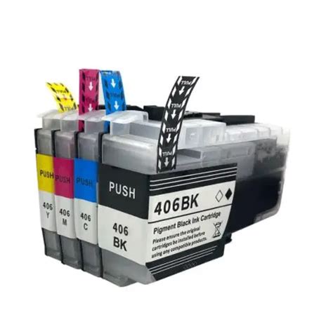 Cartucho De Tinta Compat Vel Completo Para Impressoras Brother LC406 LC
