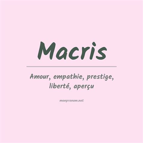 Signification Du Prénom Macris