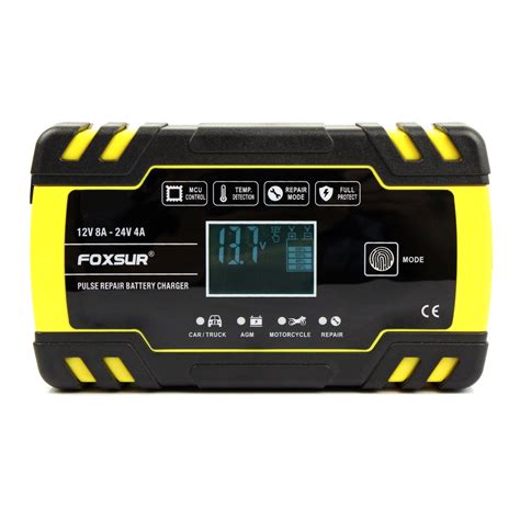 FOXSUR V V Car Motorcycle Truck Repair Battery Charger AGM Charger Charger US Plug