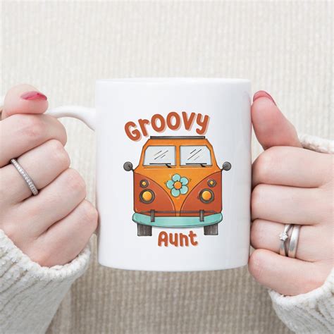Groovy Aunt Mug Retro Aunt Mug Vintage Mug Flower Aunt Mug Hippie