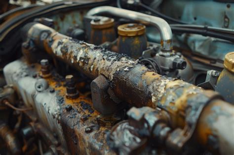 Detailed Shot Of A Rusty Engine On A Train Ideal For Industrial