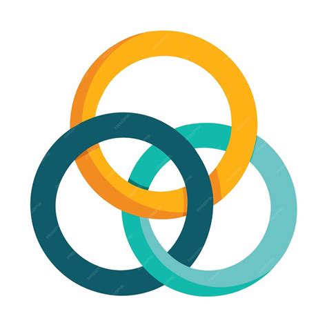 Overlapping Rings Symbolizing Unity Continuity And Wholeness Circular Shapes Design Premium Ai