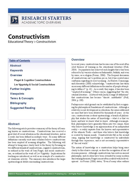 Constructivist Pdf Constructivism Philosophy Of Education Epistemology