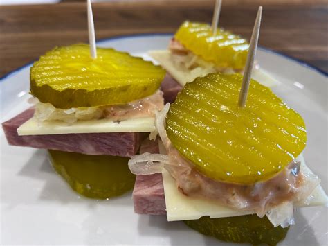 Reuben Pickle Bites
