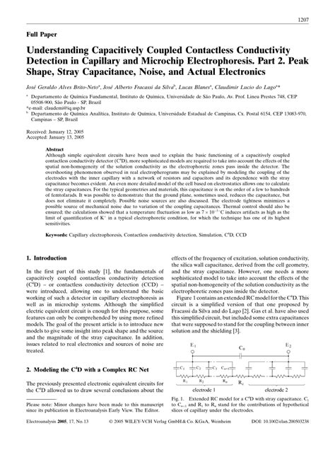 Pdf Understanding Capacitively Coupled Contactless Conductivity Detection In Capillary And