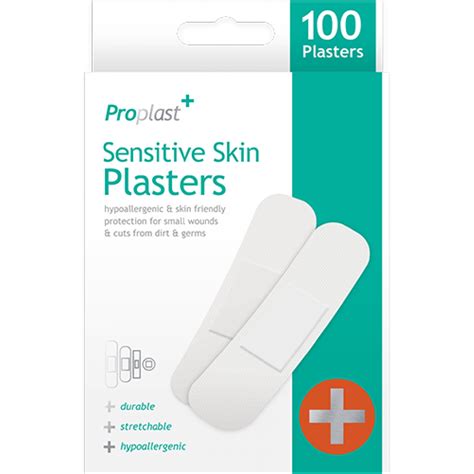 Proplast Sensitive Skin Hypoallergenic Plasters Pack Of 100