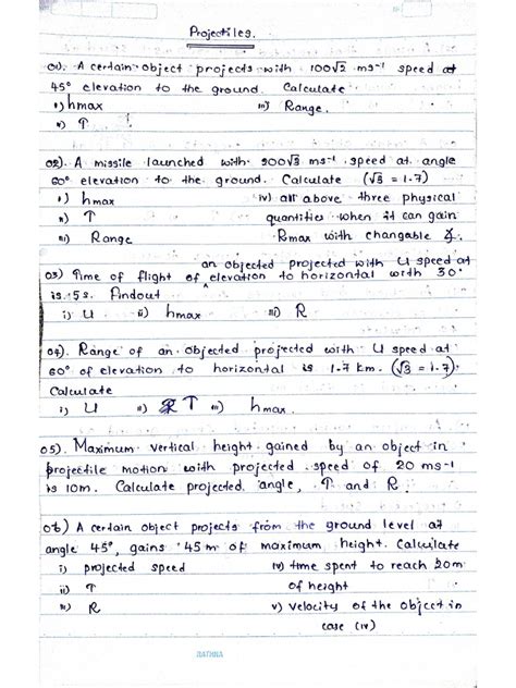 projectiles pdf