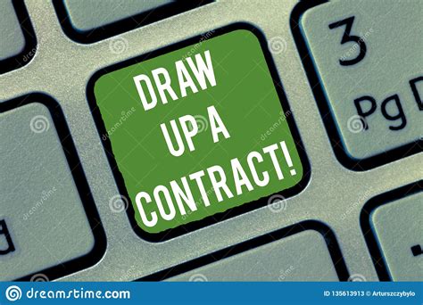 Word Writing Text Draw Up A Contract Business Concept For Write A