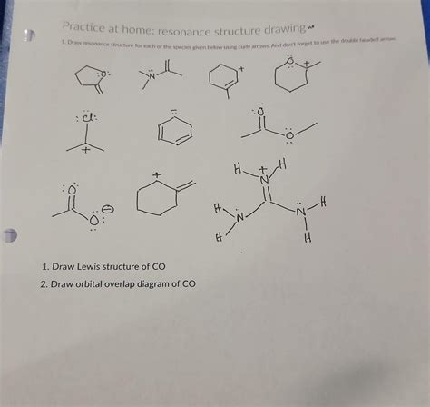 Solved Practice At Home Resonance Structure Drawing Chegg