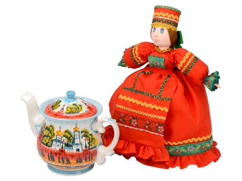 Набор "Кремлевский": кукла на чайник, чайник заварной с росписью в ...