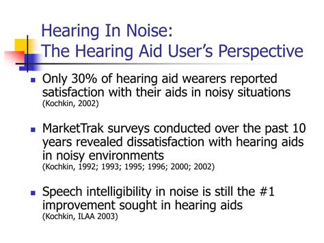 PPT Speech In Noise Testing A Vital Component For Improved Hearing Aid Fittings And Happier