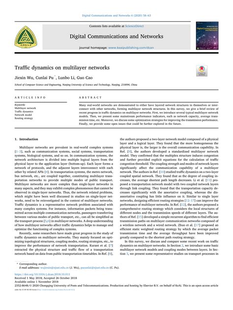 pdf traffic dynamics on multilayer networks