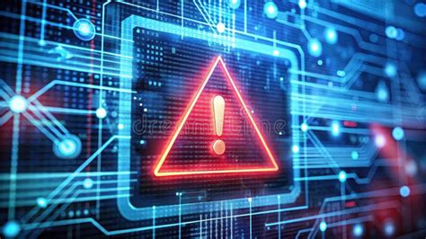 Digital Warning Sign System Alert And Network Security Generative Ai