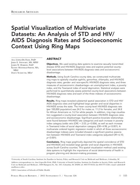 Pdf Spatial Visualization Of Multivariate Datasets An Analysis Of Std And Hivaids Diagnosis