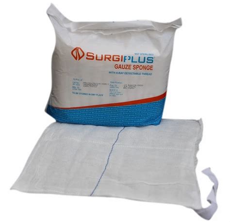 100 Cotton White Abdominal Sponge 30 Cm X 30 Cm For Stem Bleeding