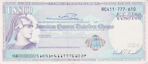 100 Dollars American Express Travelers Cheque Estados Unidos Numista