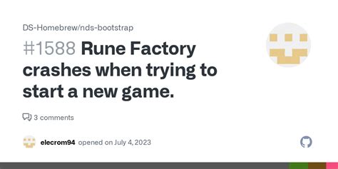 Rune Factory Crashes When Trying To Start A New Game · Issue 1588