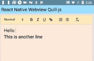 Vanilla JavaScript Quill Js Component For React Native